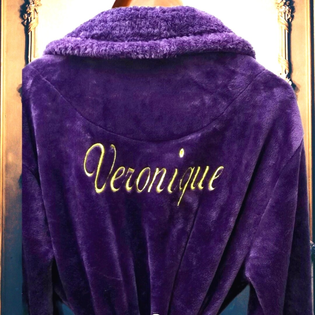 Personalized Robe Womens, Embroidered Monogrammed Personalized Purple ...
