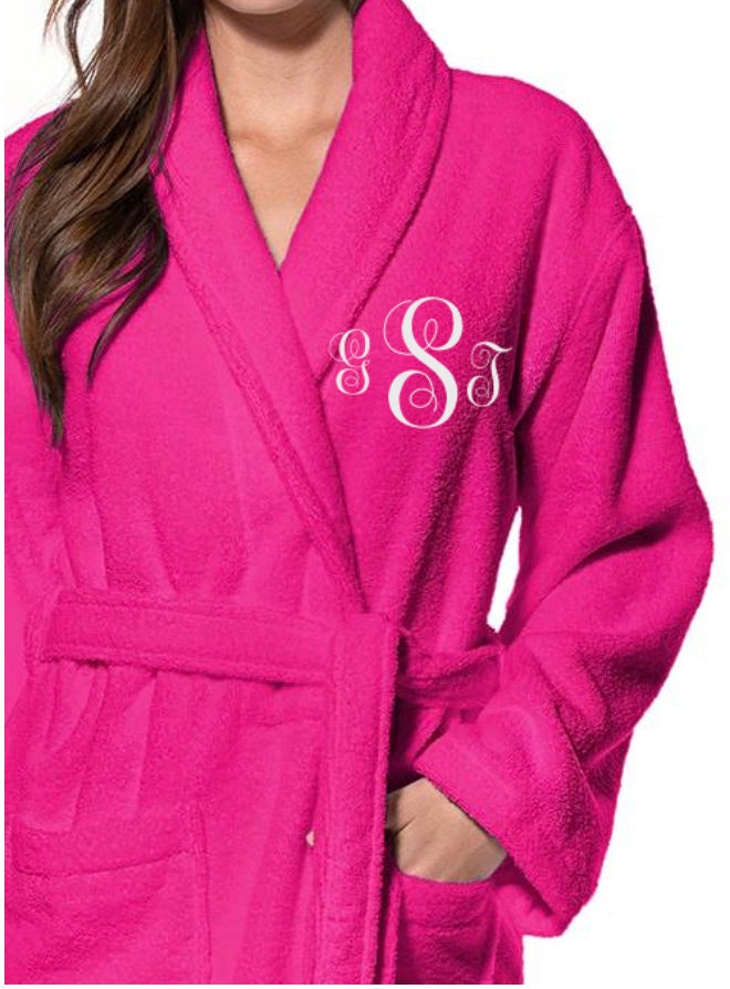Cotton Terry Pink Bathrobes Customized Cotton Terry Cloth - Etsy