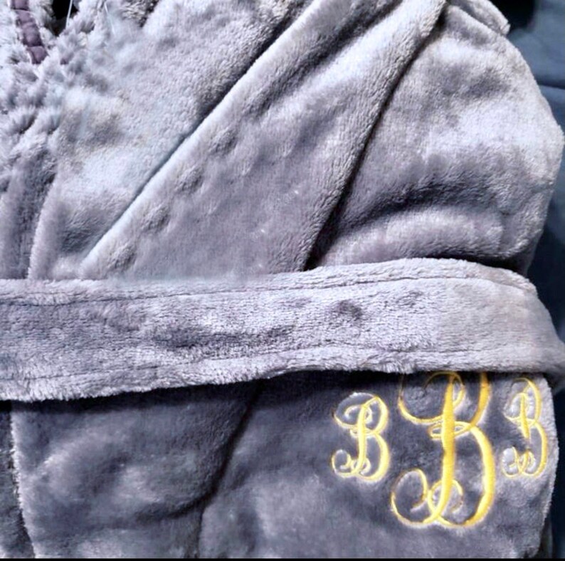 Monogram Robe Plush Custom Robe Womens Purple Bathrobe - Etsy