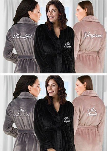 Robe Personalized With Custom Embroidery Customizable Cozy - Etsy