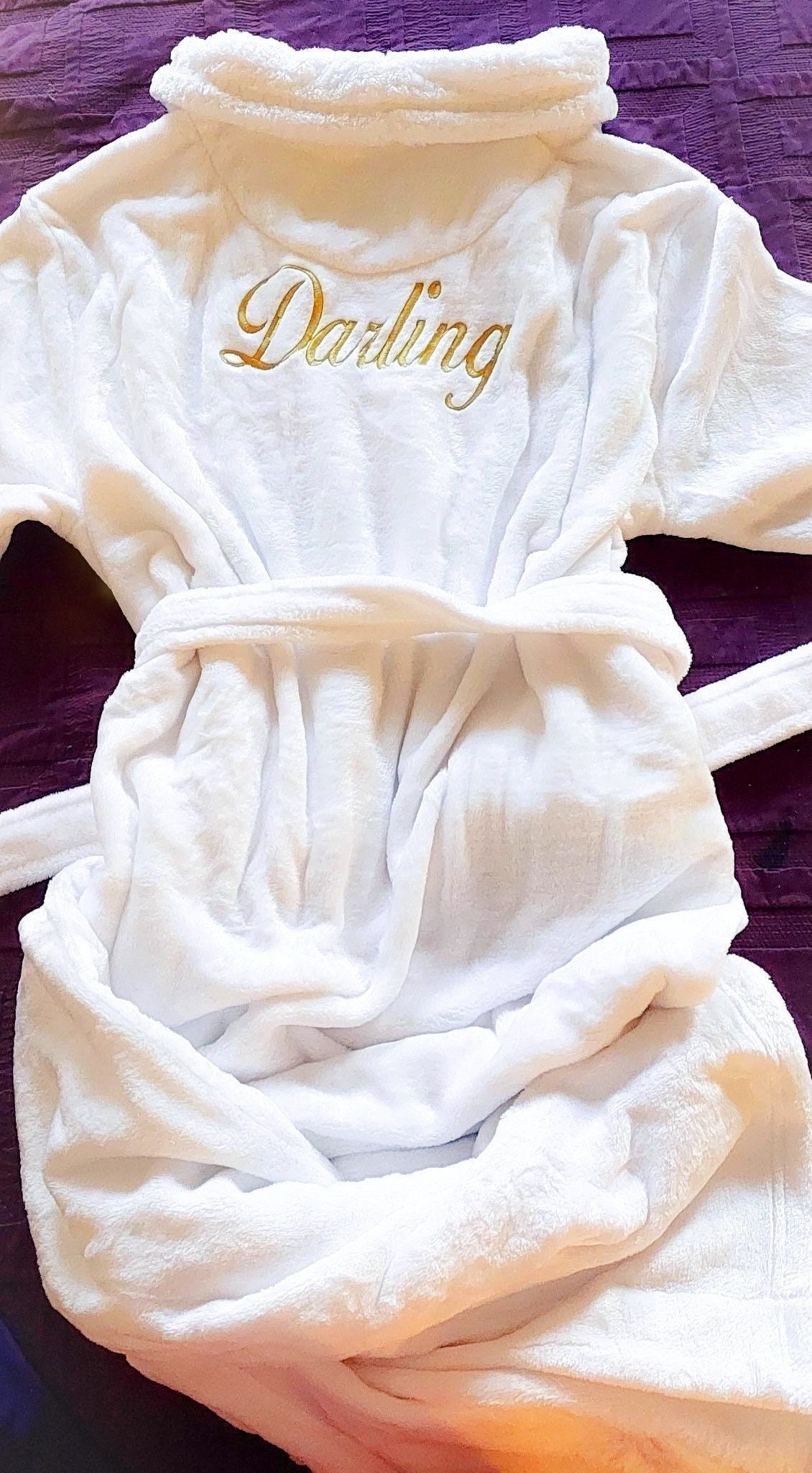 Monogram Robe Plush Custom Robe Womens Purple Bathrobe - Etsy