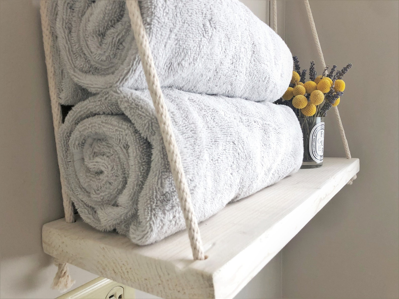 Rope Shelf Floating Shelf Hanging Shelf Wood Home Decor | Etsy