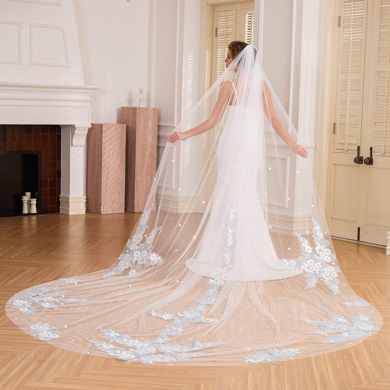 Royal Blue Wedding Veil - Etsy