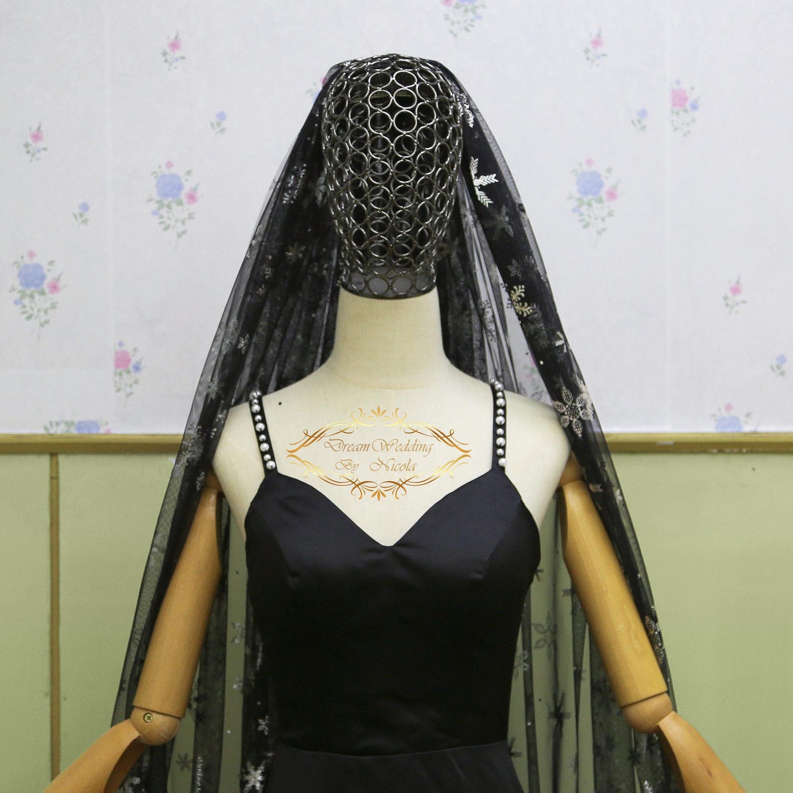Velo de novia gótico estilo catedral de copos de nieve plateados - Etsy ...