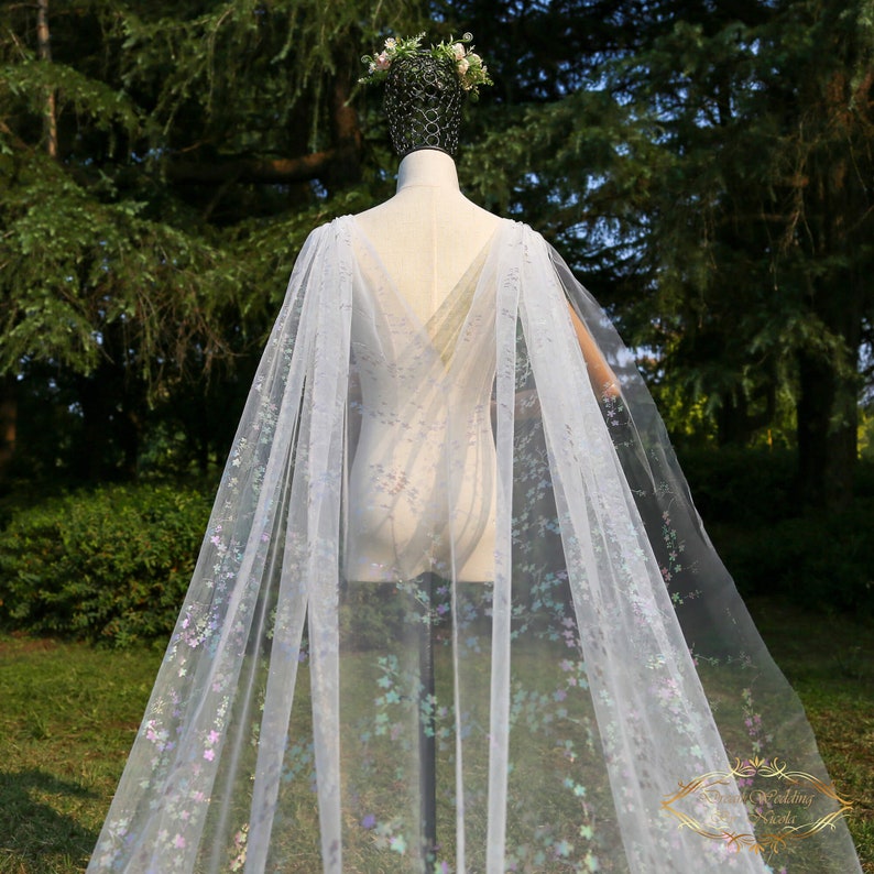 Bridal Cape With Colorful Flowers Bridal Cape Changes Color - Etsy