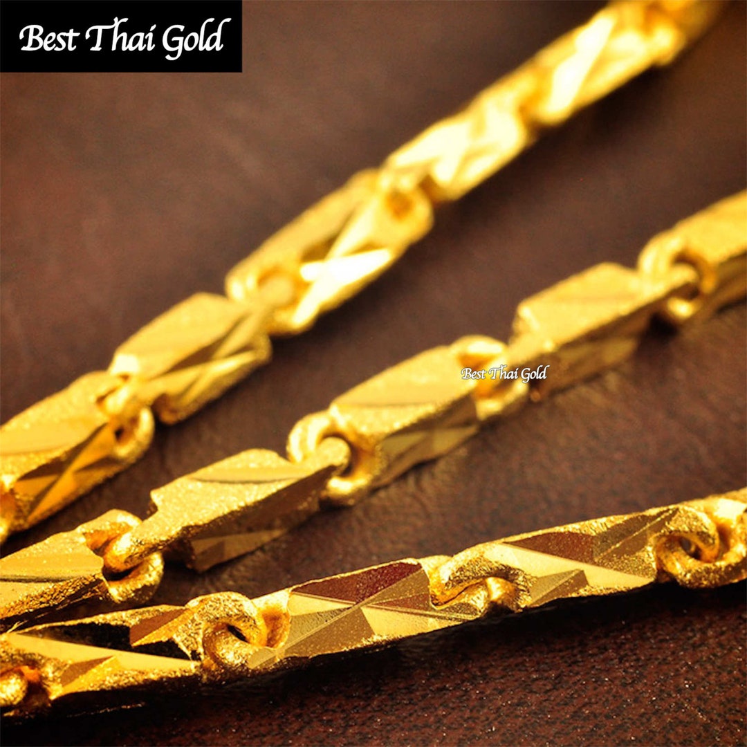 4mm,thailand Gold Jewelry,mens Jewelry,baht Chain 24k,yellow Gold ...
