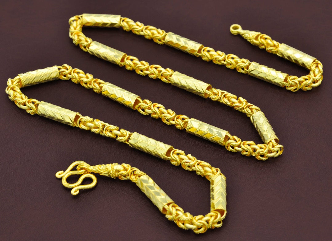 Thailand Gold Necklace,baht Chain 24k,yellow Gold Plated,amulet Buddha ...