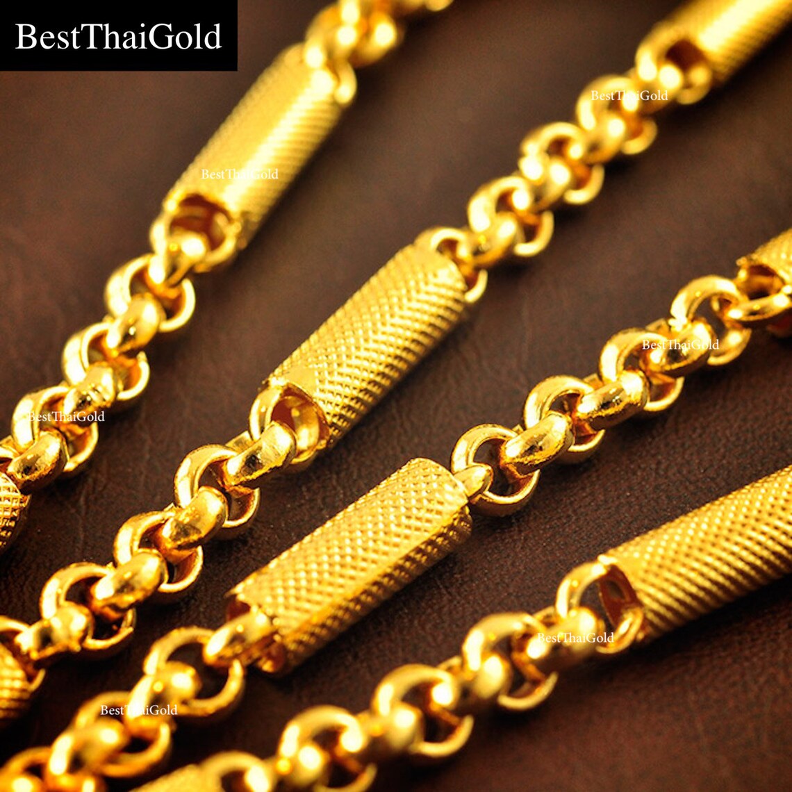 ROLO Gold Chain Necklacecable Chainthailand Baht Gold - Etsy