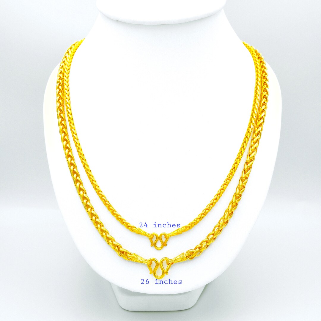 Foxtail Chain Necklacemen's Necklace22k 23K 24K Yellow - Etsy