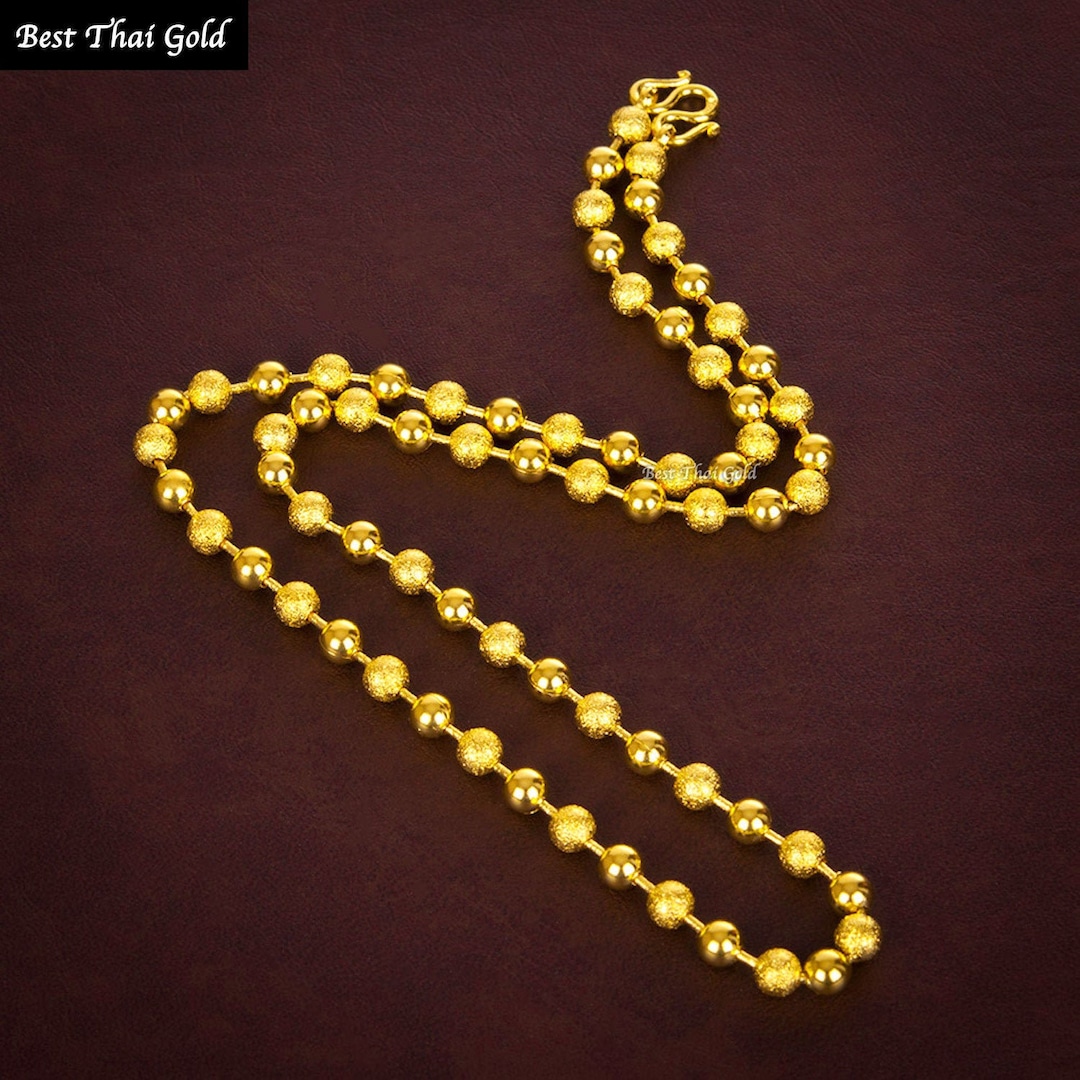 Handmade Thai Gold Plated Beaded Chain Necklace- DDP (delivered Duty ...