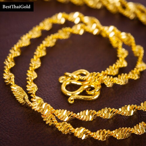 Rope Chain Necklace22k 23K 24K Yellow Gold Plated - Etsy