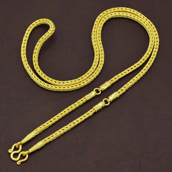 24k Solid Gold Chain - Etsy