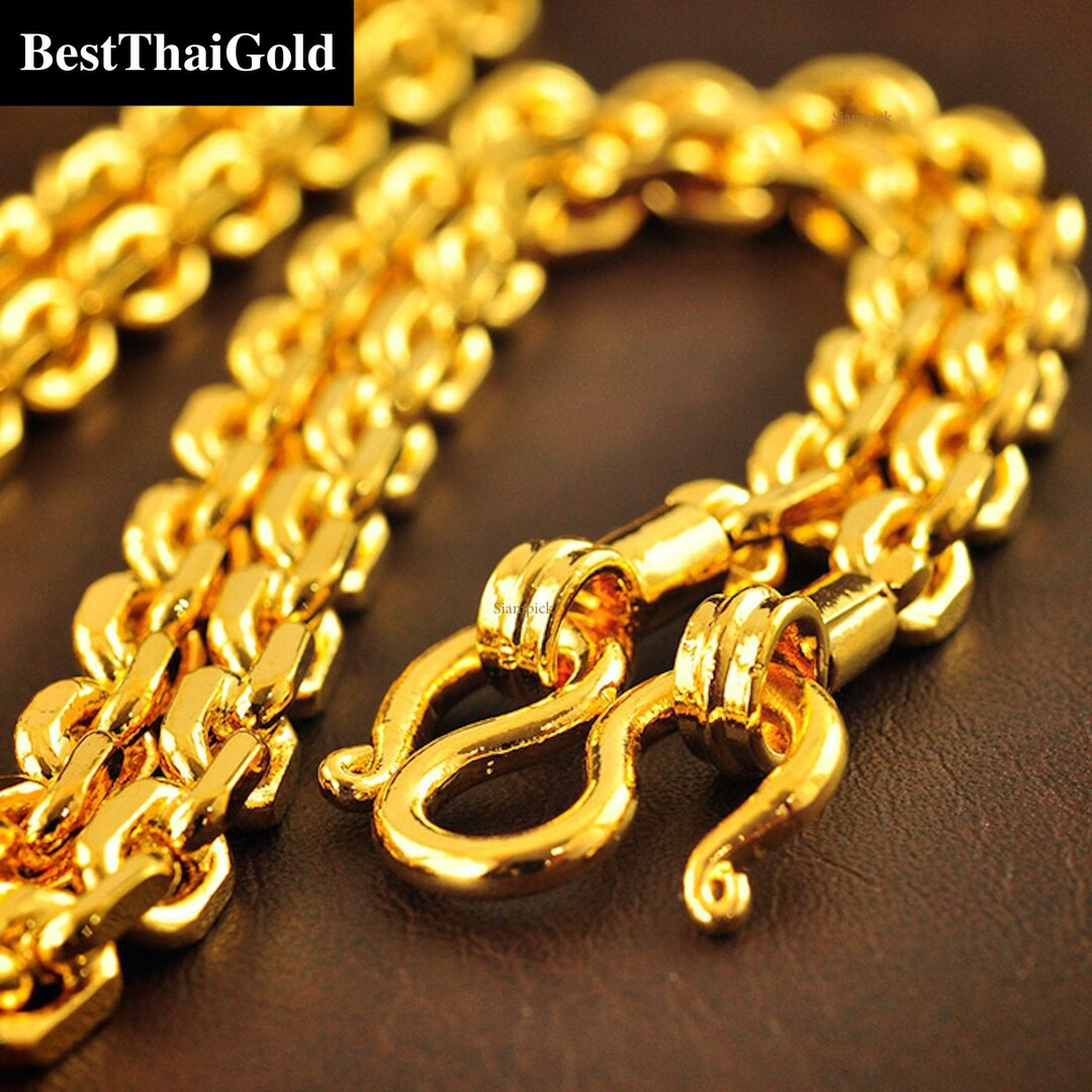Shiny Cable Chain,baht Chain 22K 24K Yellow Gold Plated,amulet Buddha ...