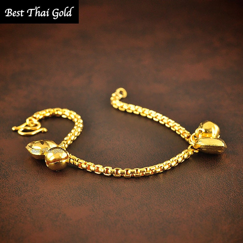 Heart Charm Bangle Braceletbox Chain Linkthailand - Etsy