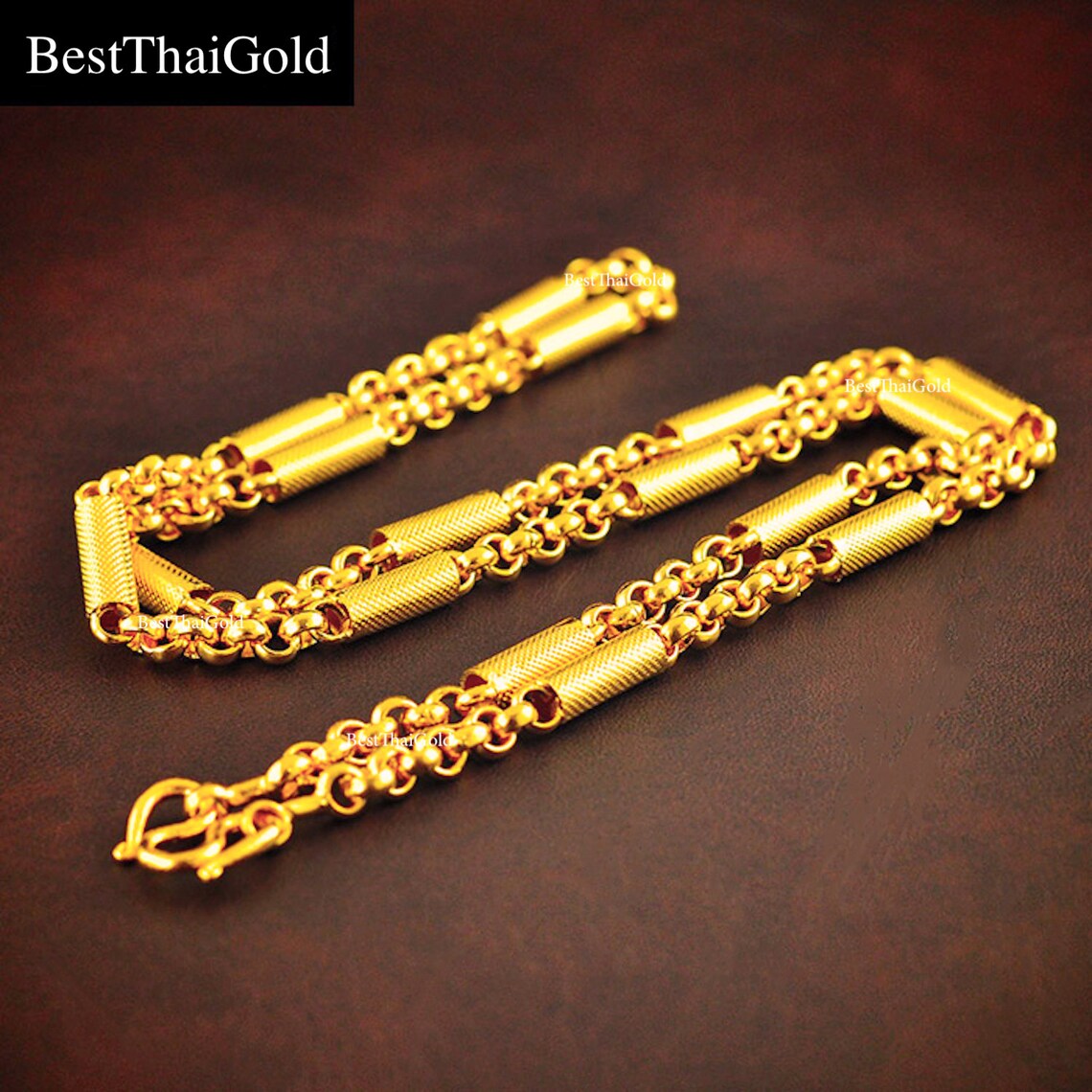ROLO Gold Chain Necklacecable Chainthailand Baht Gold - Etsy
