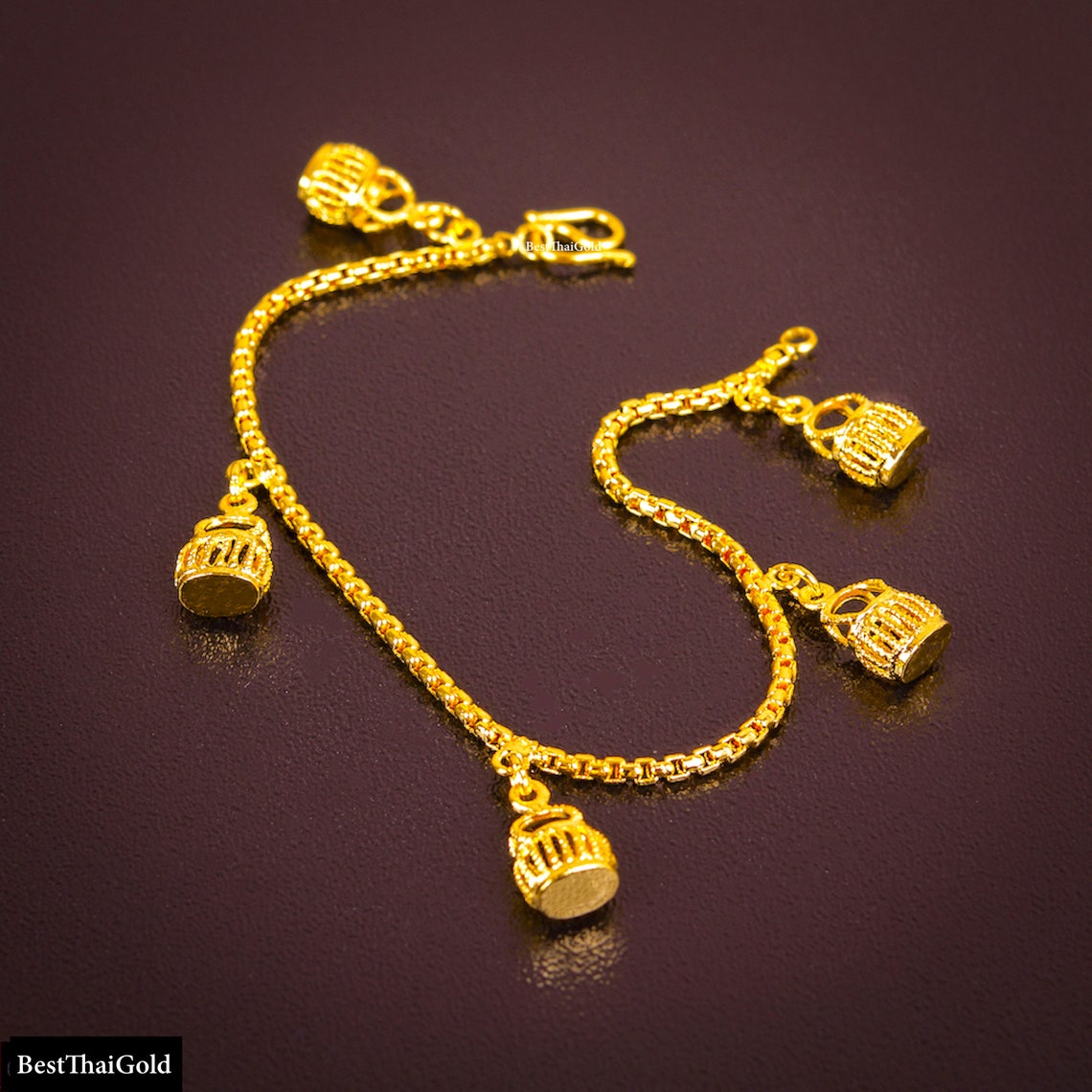 Gold Lucky Charm Braceletbox Chain Braceletbracelets for | Etsy