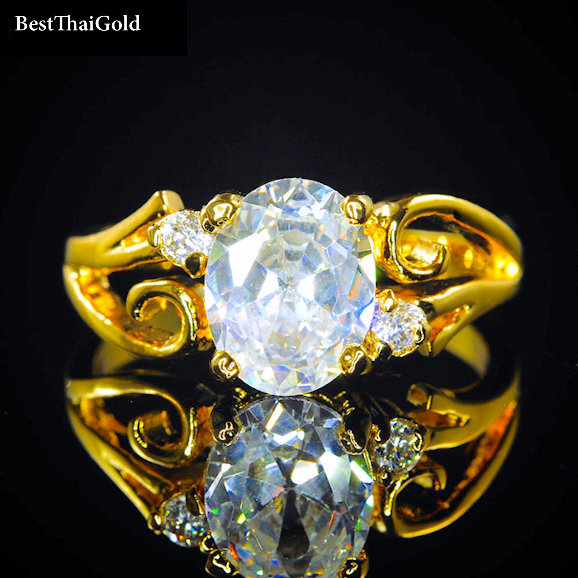 CZ Ring Oval Cz Ring 14K Goldcz Rings for Womencz Rings - Etsy