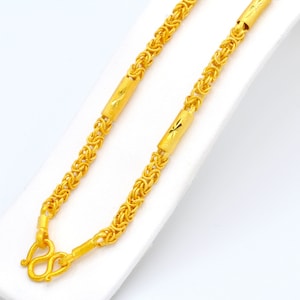 Thailand Gold Jewelry,baht Chain 22K 24K Yellow Gold Plated Necklace ...