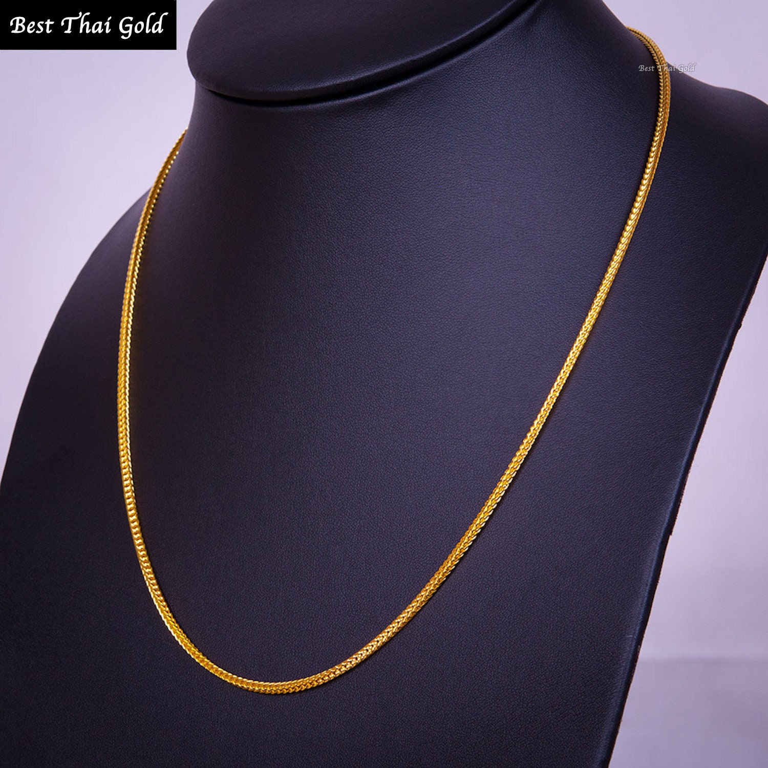 24K Gold Plated Snake Chain Necklace: Thai Baht Unisex Jewelry - Etsy