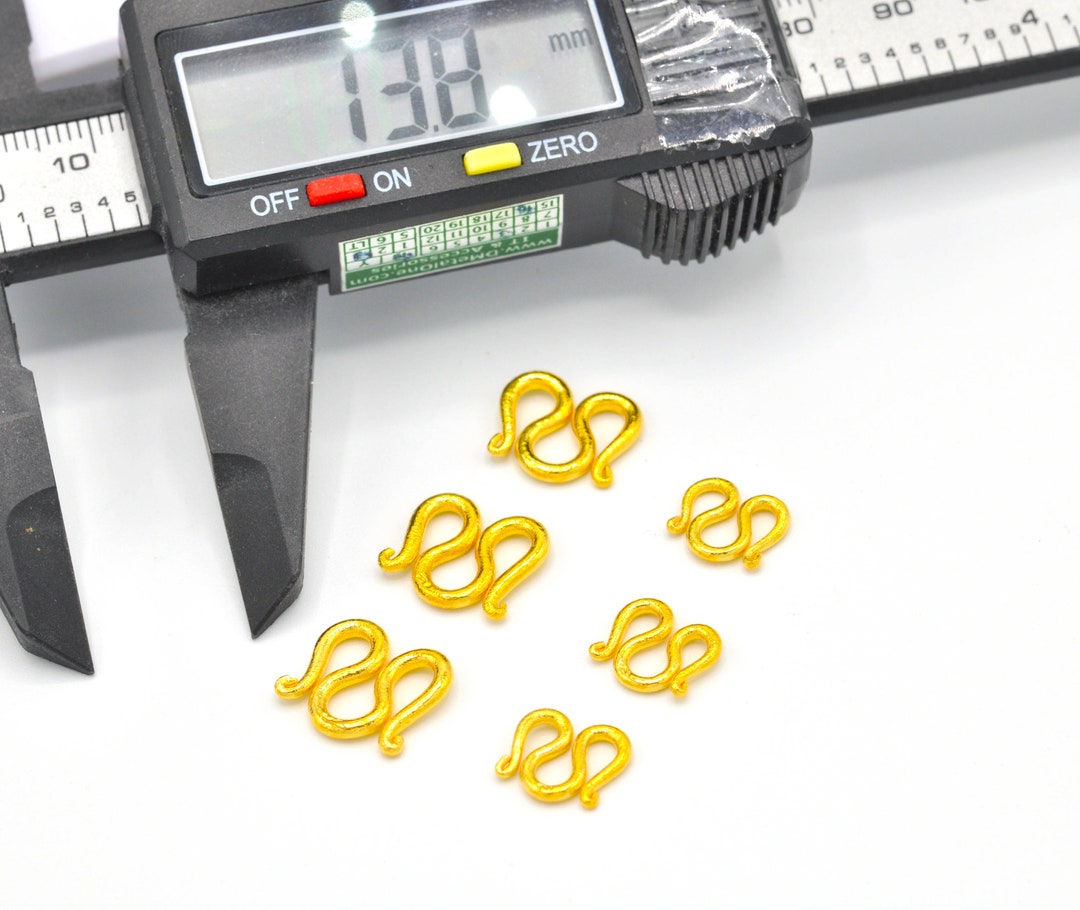 6 Thai 24K Gold Plated Clasps for Necklace : Thailand Jewelry M Hook ...