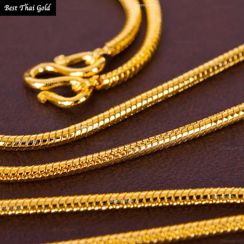 Snake Chain Necklaceman Gold Chain22k 23K 24K Yellow Gold | Etsy