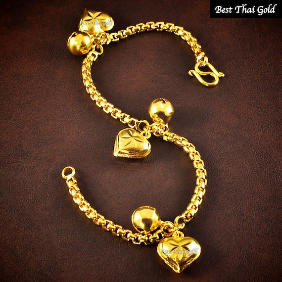 Heart Charm Bangle Braceletbox Chain Linkthailand - Etsy