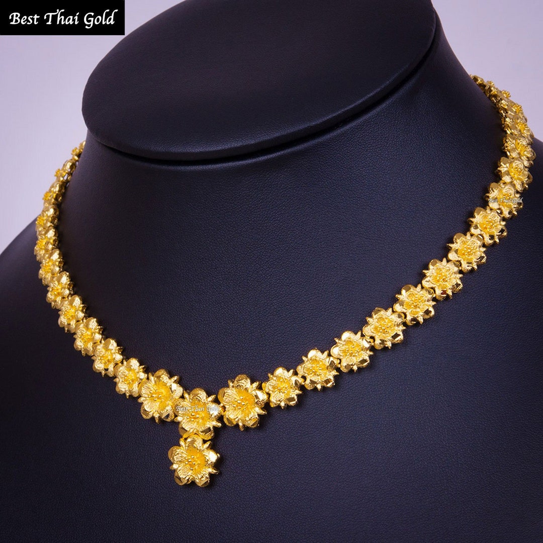 Flower Charm Necklace,choker Necklace,y Necklace,thailand Jewelry,baht ...