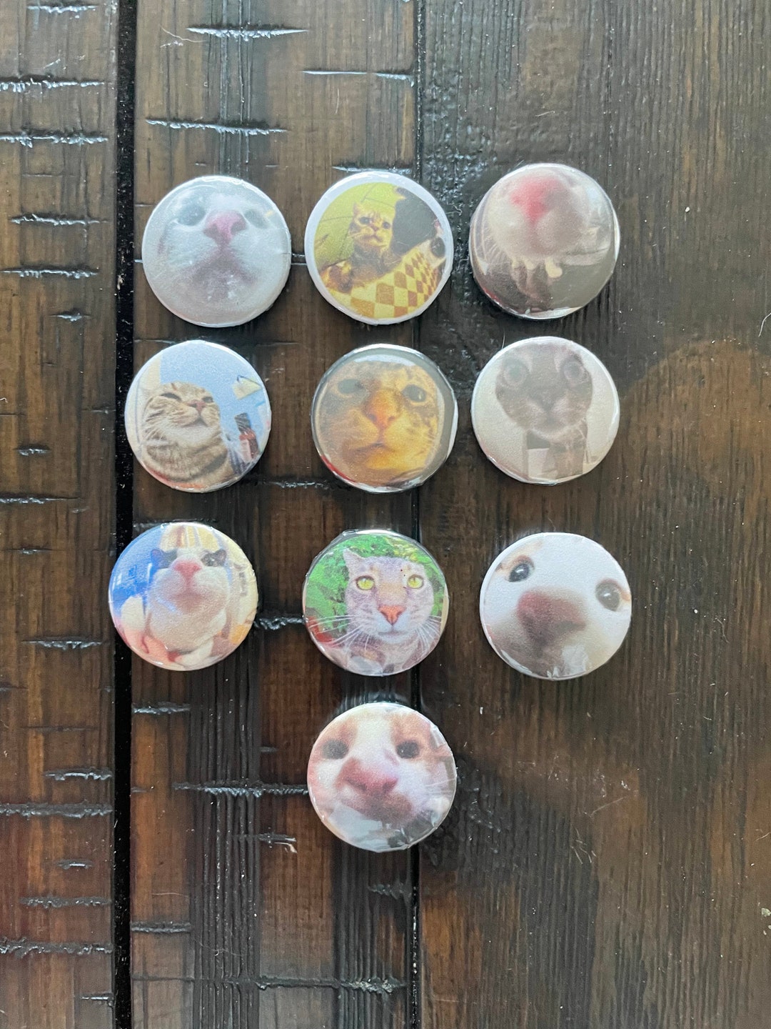 Silly Fish-eye Lense Cat Pin-back Buttons - Etsy