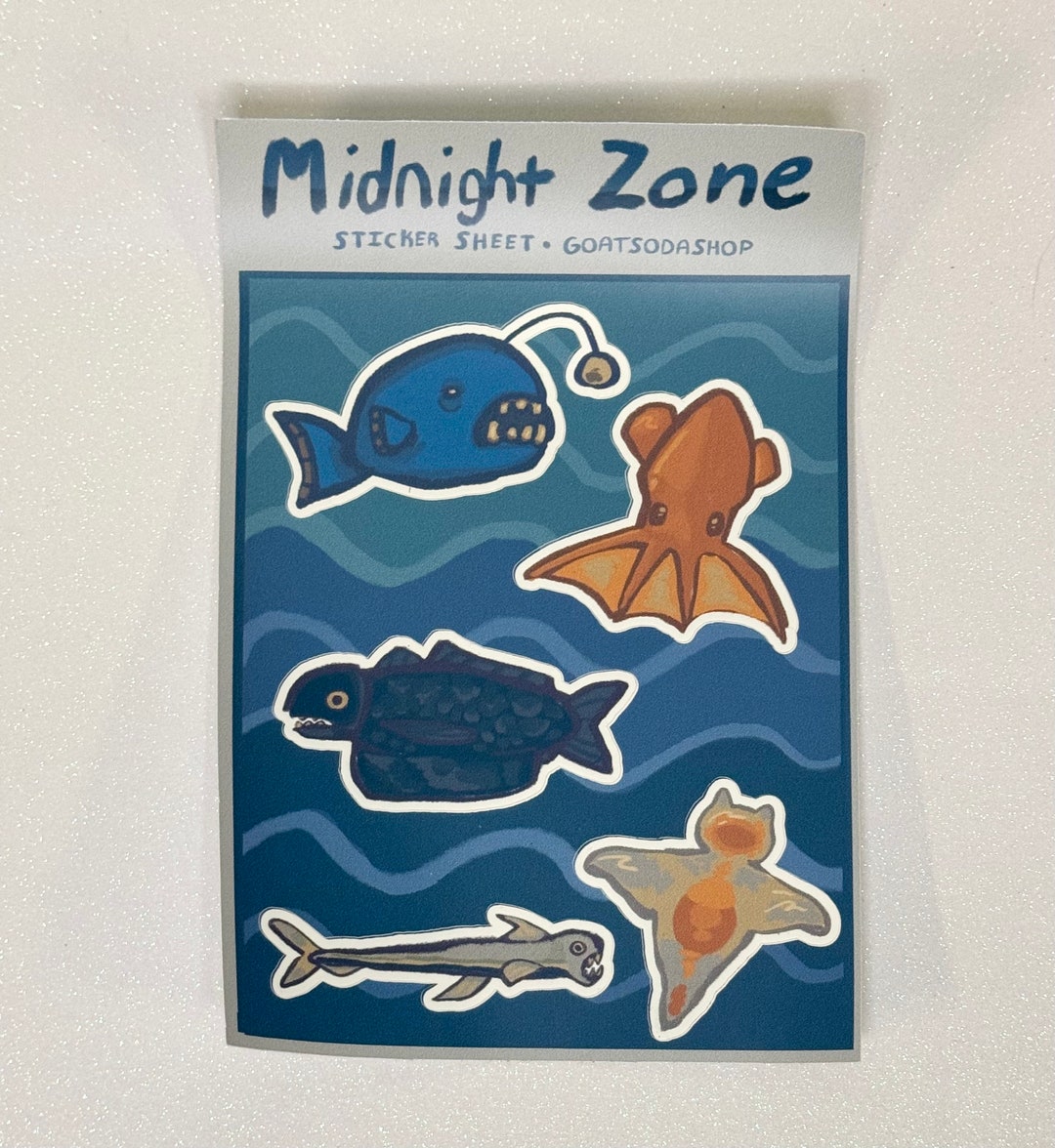 Midnight Zone Ocean Sticker Sheet - Etsy