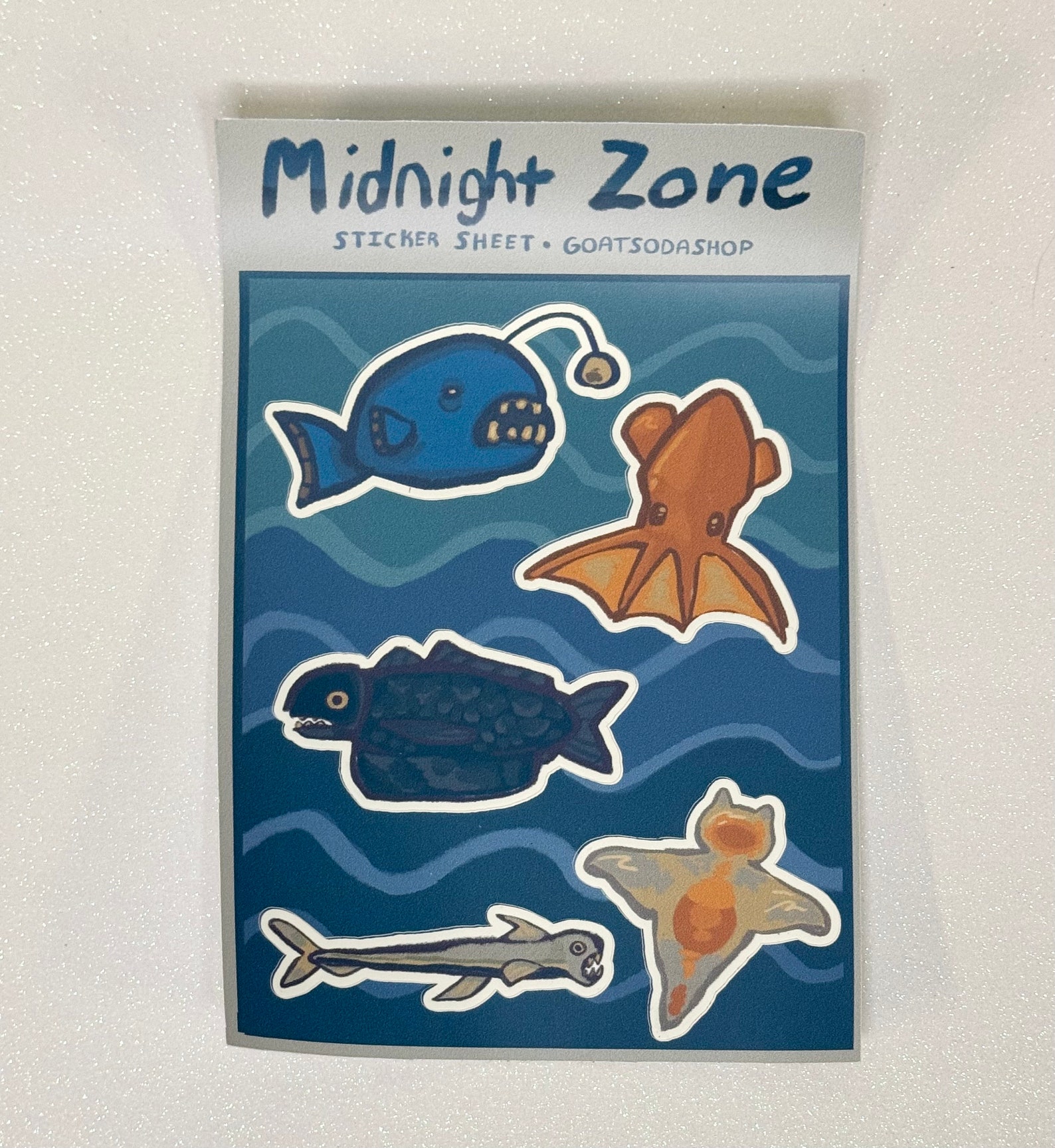 Midnight Zone Ocean Sticker Sheet - Etsy