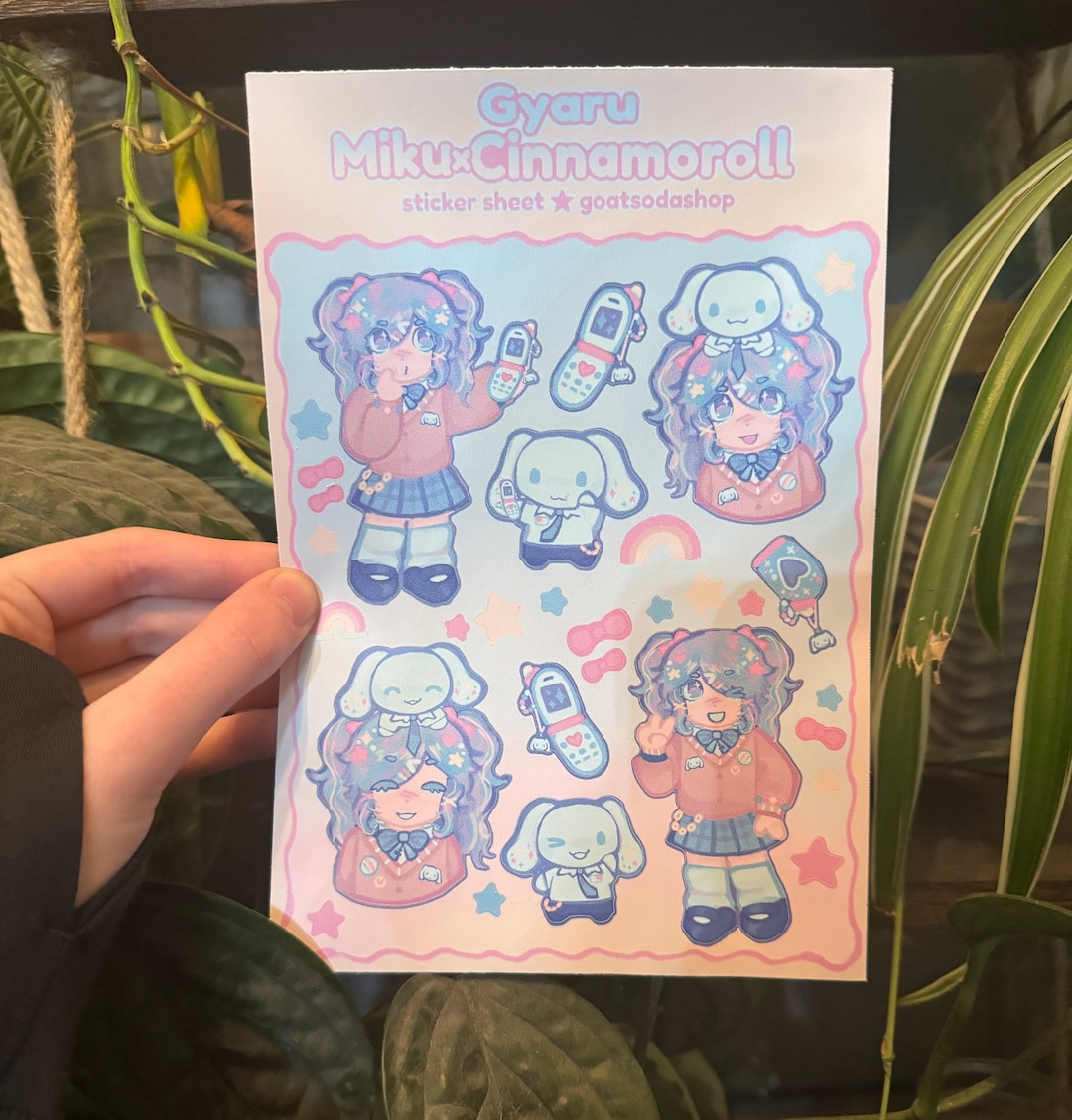 Gyaru Miku + Cinnamoroll Sticker Sheet - Etsy