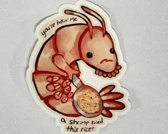 Shrimp Fried Rice Meme Sticker | Shrimp Chef | Funny Meme Sticker ...