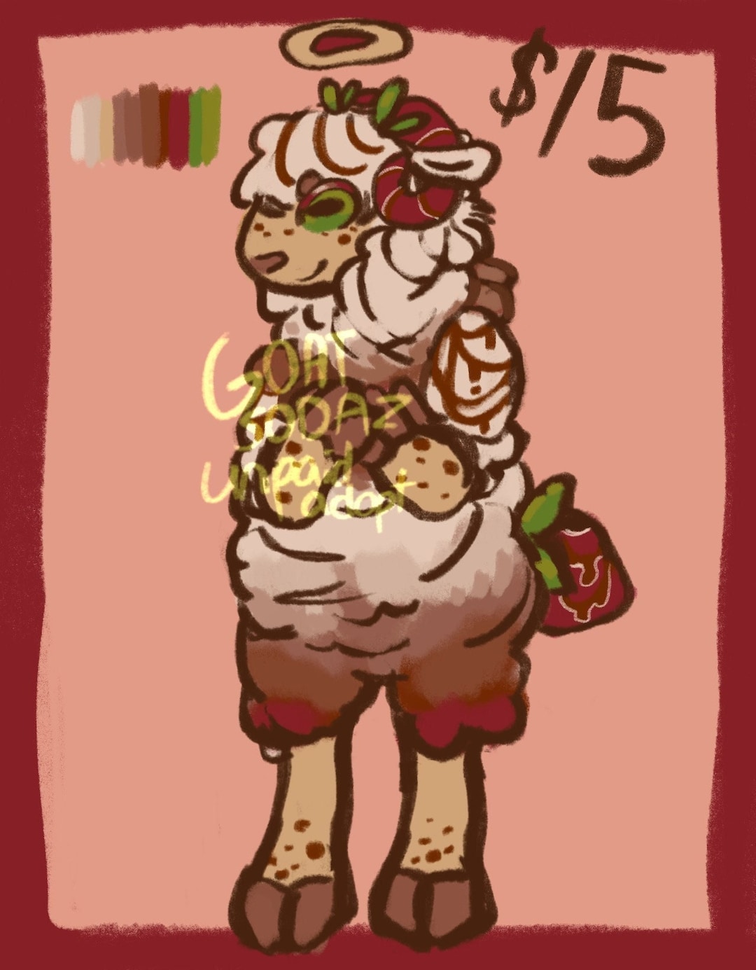 Chocolate Strawberry Angel Furry Sheep Adopt - Etsy
