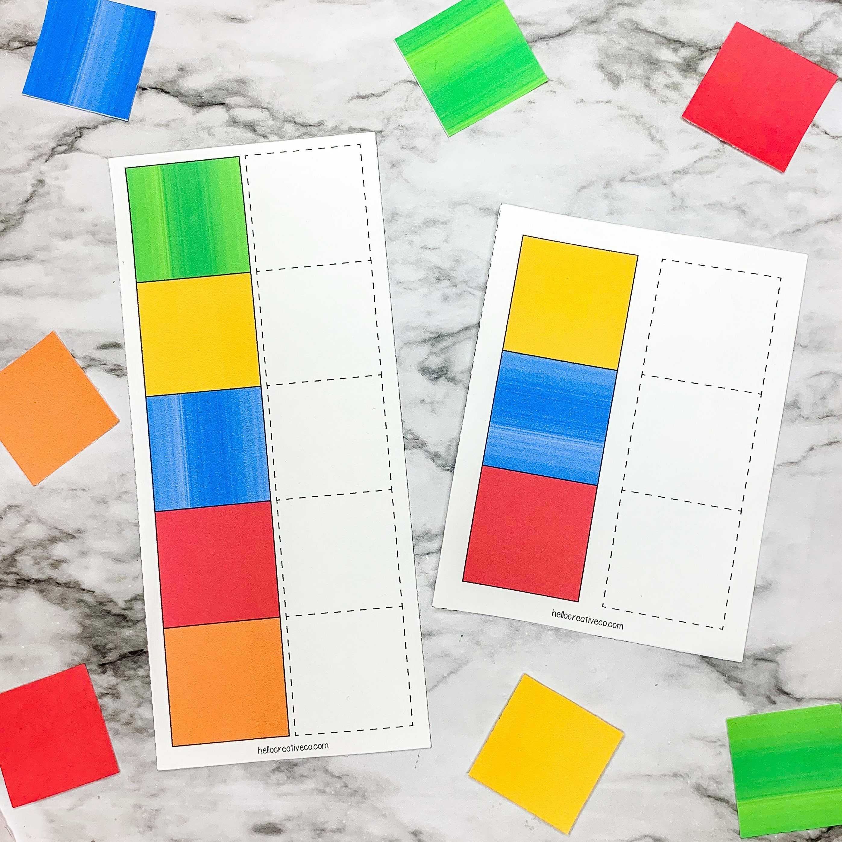 Color Block Matching Colors Busy Bag Printables Kids | Etsy