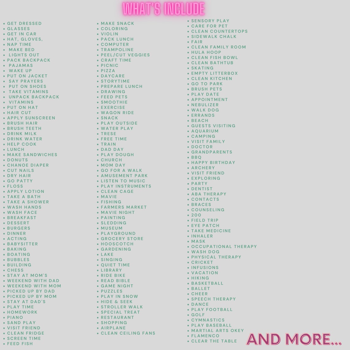 Daily Routine Printable Daily Routine Chart Printable Chore Chart for ...