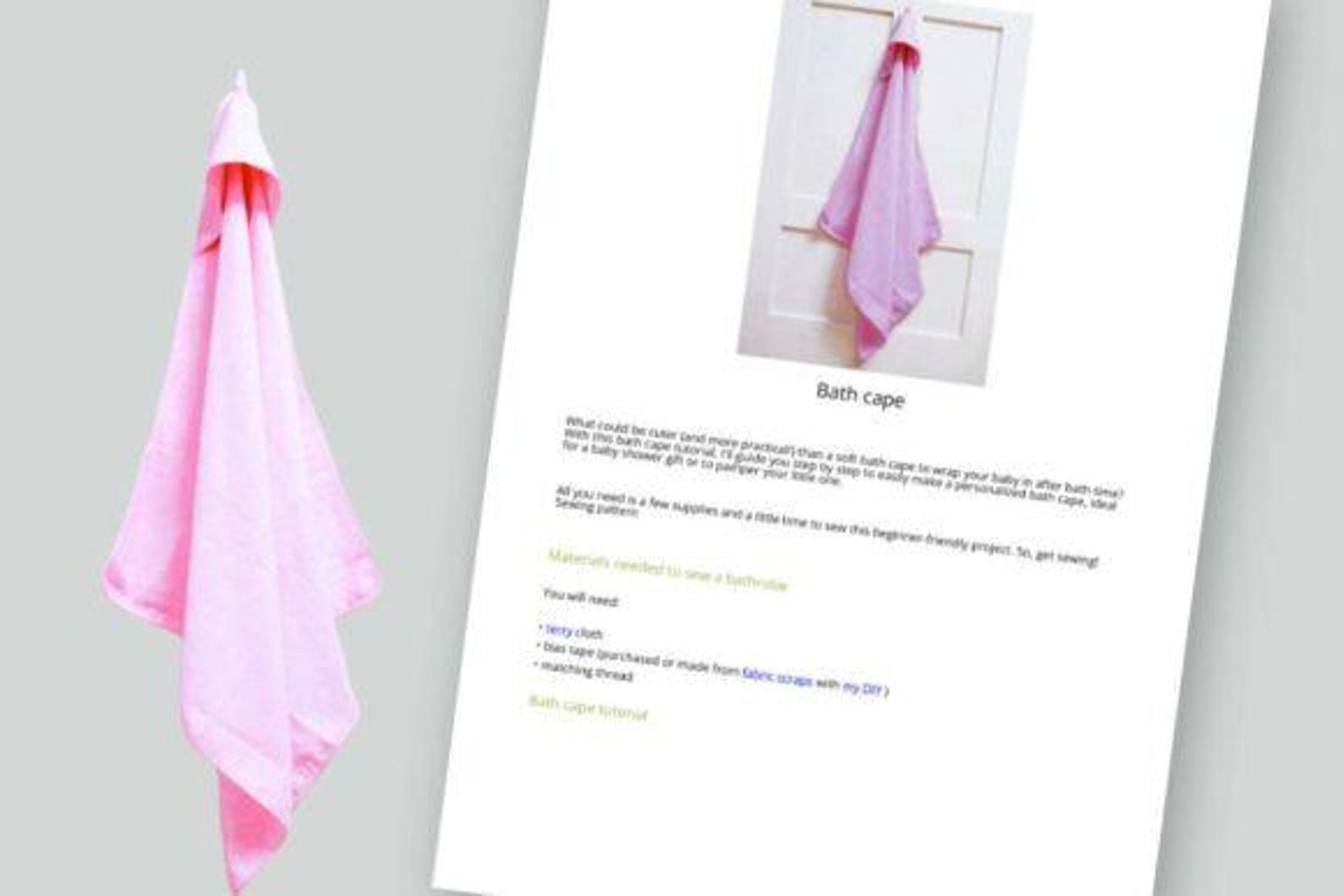 Baby Bath Cape Sewing Pattern – Easy DIY PDF Hooded Towel, Soft Newborn ...
