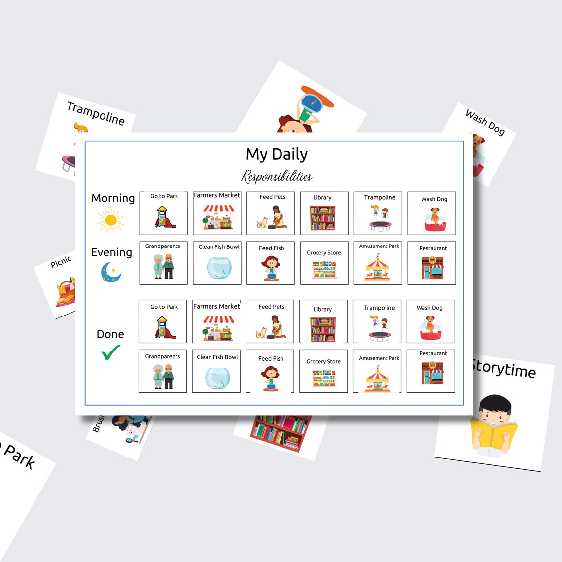Daily Routine Printable Daily Routine Chart Printable Chore Chart for ...