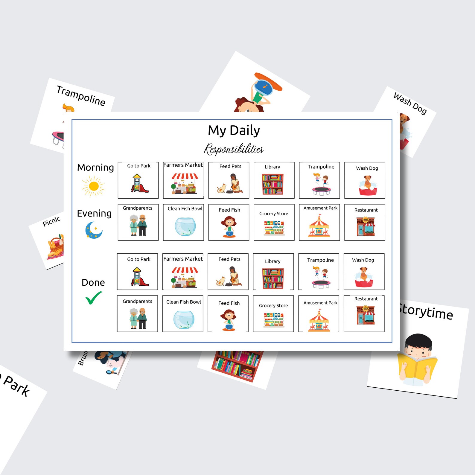 Daily Routine Printable Daily Routine Chart Printable Chore Chart for ...