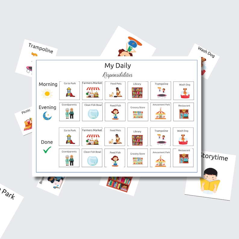 Daily Routine Printable Daily Routine Chart Printable Chore Chart for ...