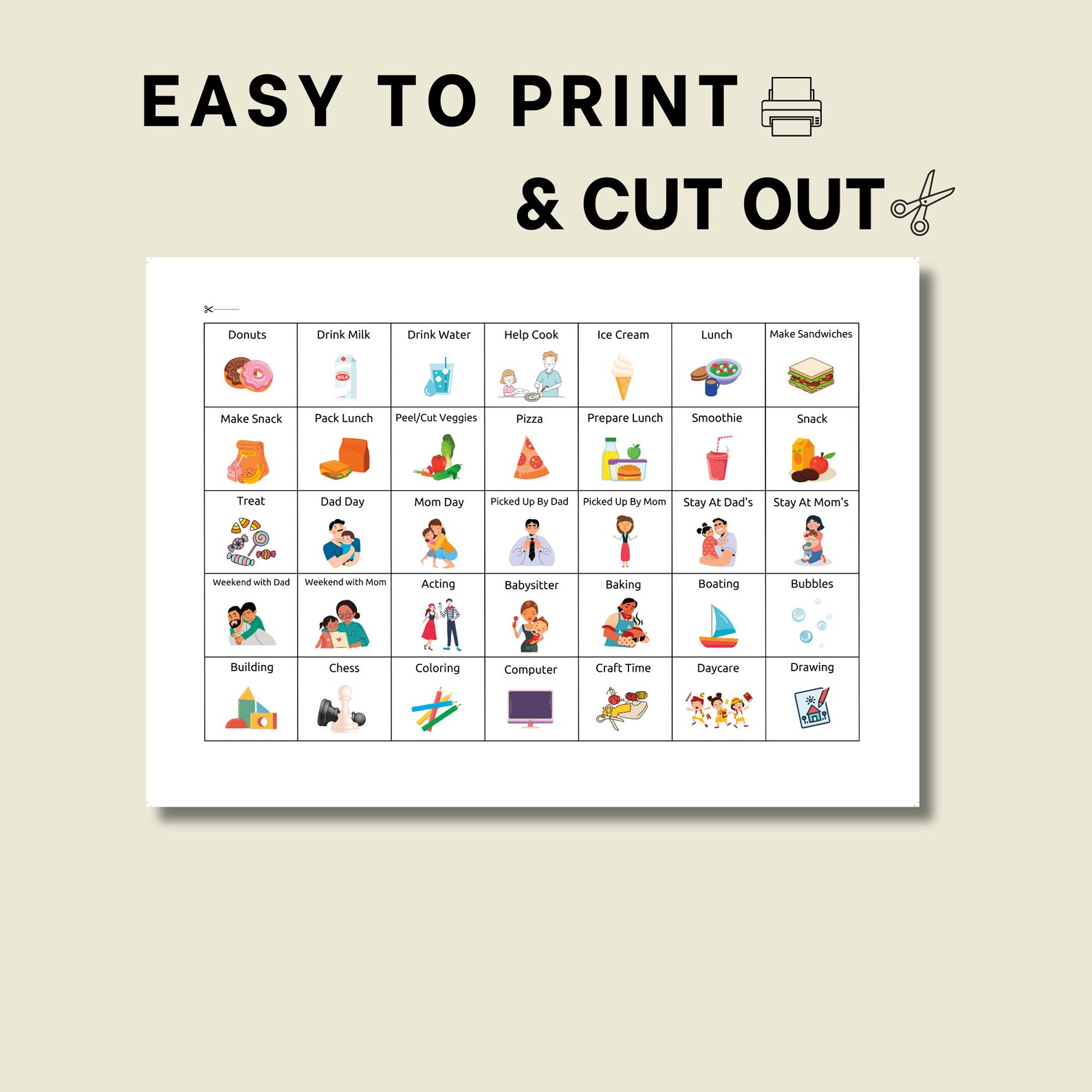 Daily Routine Printable Daily Routine Chart Printable Chore Chart for ...