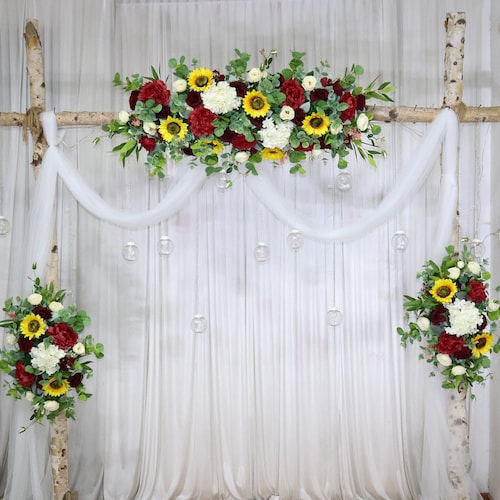 Sunflower Wedding Arch Flowers Fall Wedding Flower Arch | Etsy