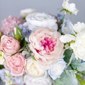 Pink & Blue Bridal Bouquet, Boho Wedding Bouquet, Wedding Flower ...