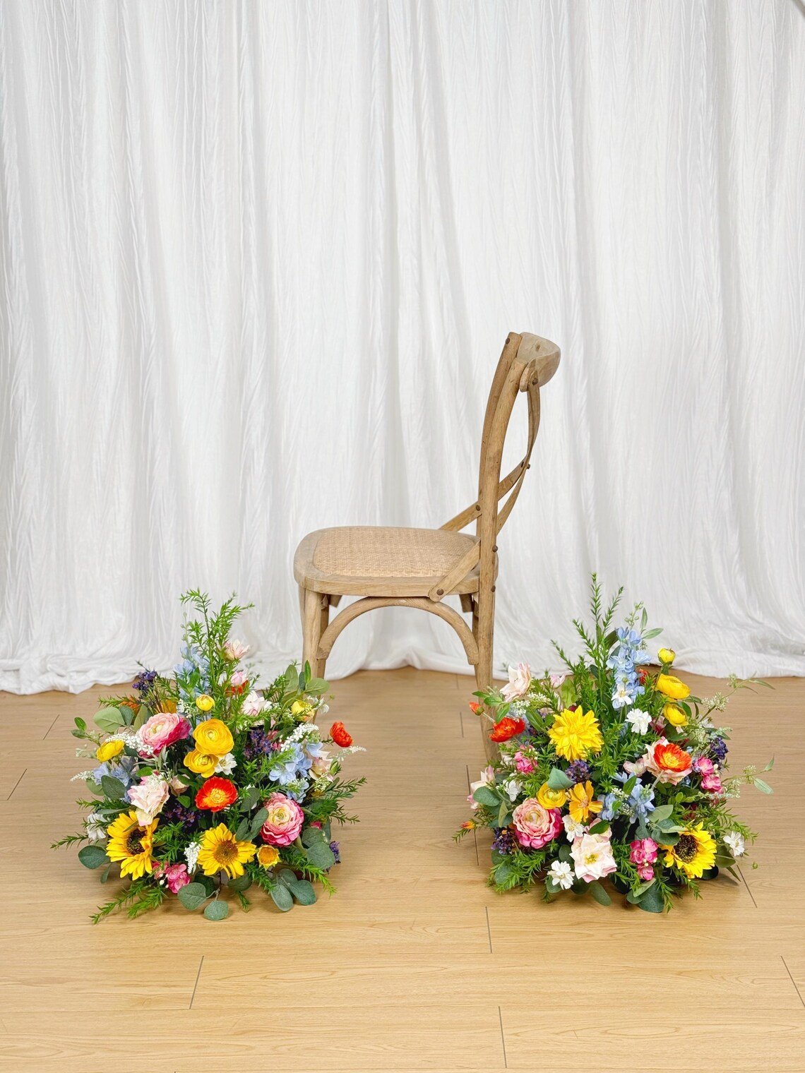 Wildflowers Aisle Flowers, Wildflowers Wedding Decor, Aisle Decoration ...
