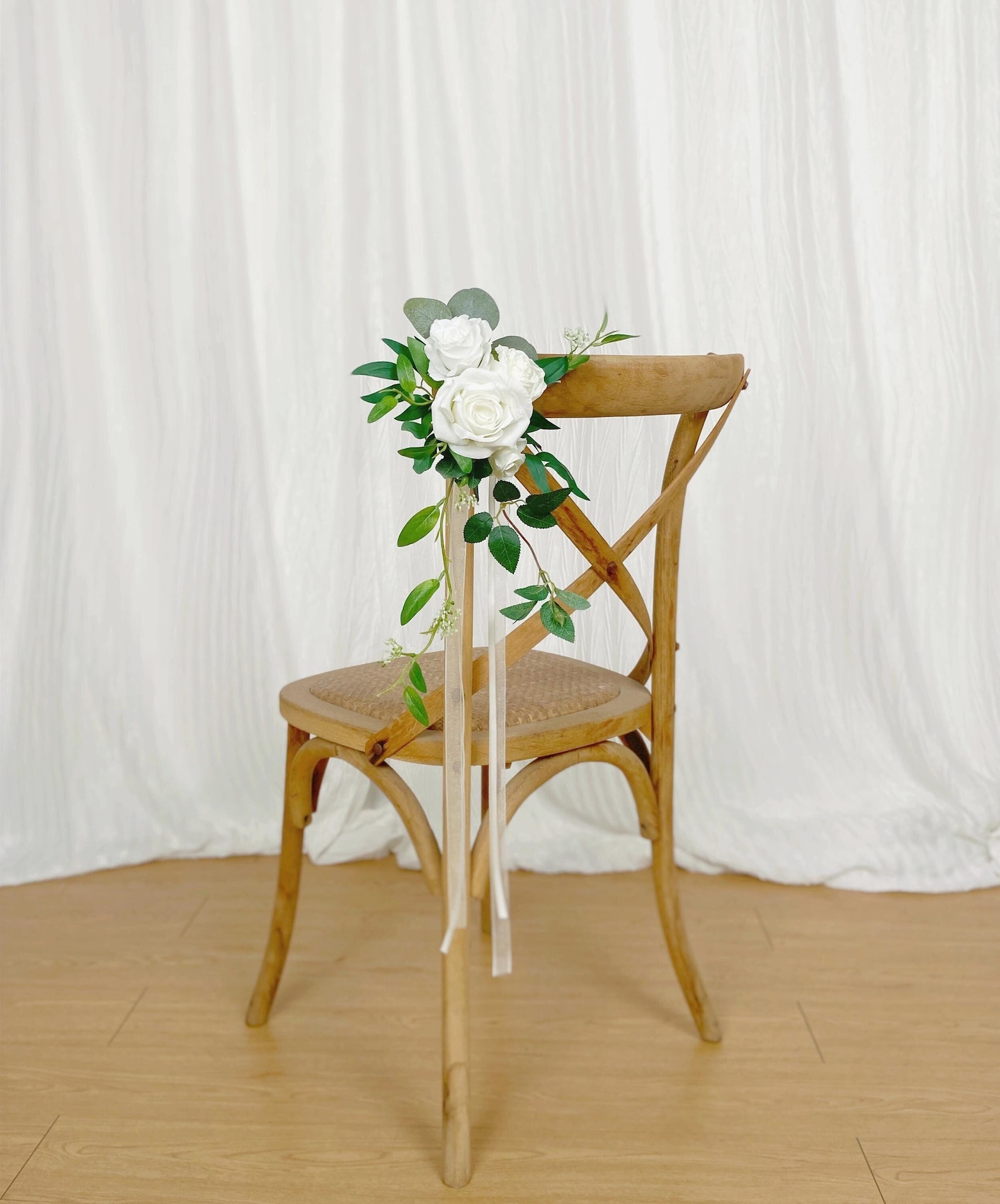 Classic White Chair Swag, Draping Wedding Chair Decoration, Aisle ...