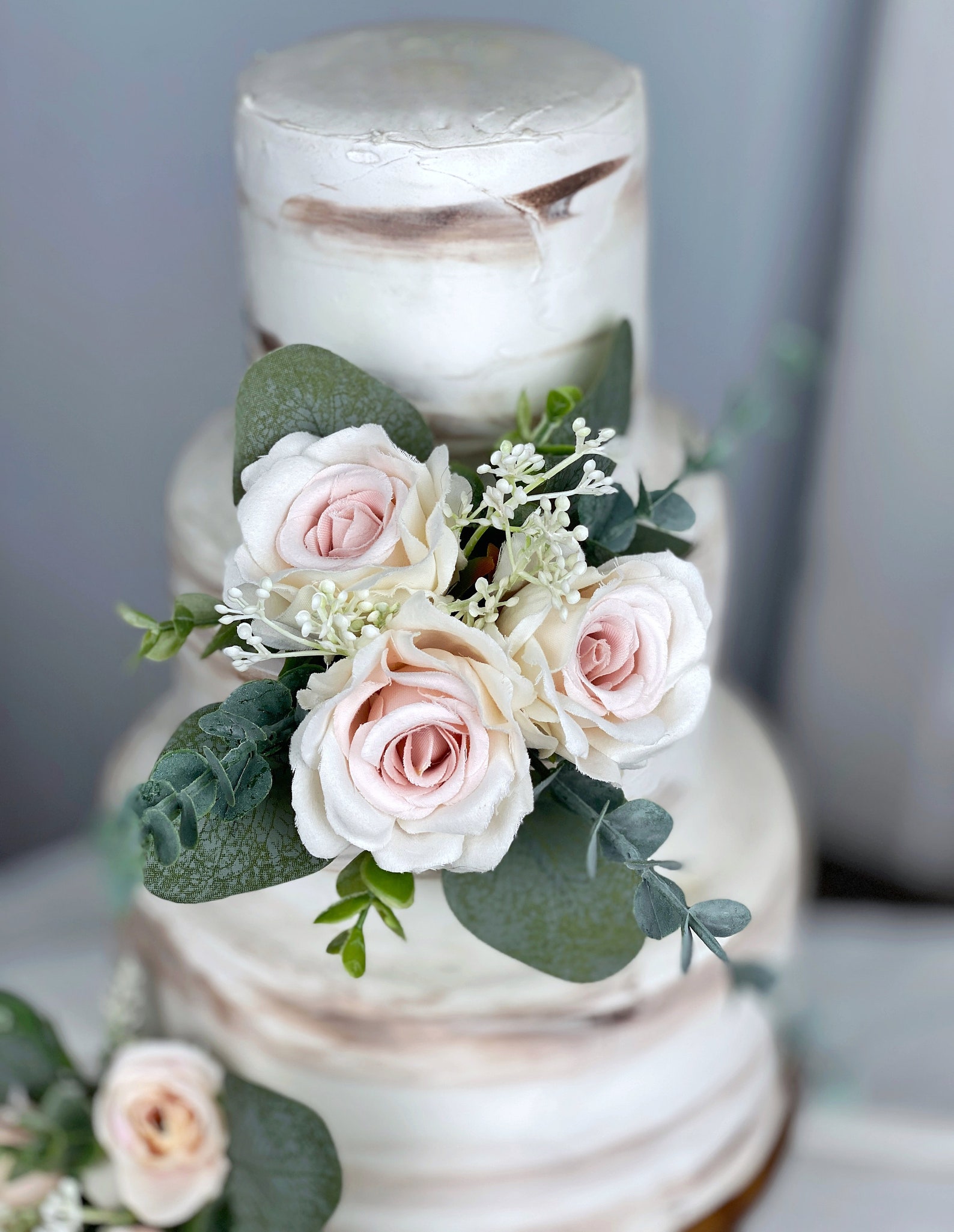 Set of 2 Wedding Cake Topper Floral Cake Decoration Cake - Etsy