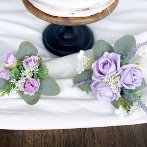 Set of 2 Purple Floral Wedding Cake Topper Flowers, Boho Decoration - Etsy
