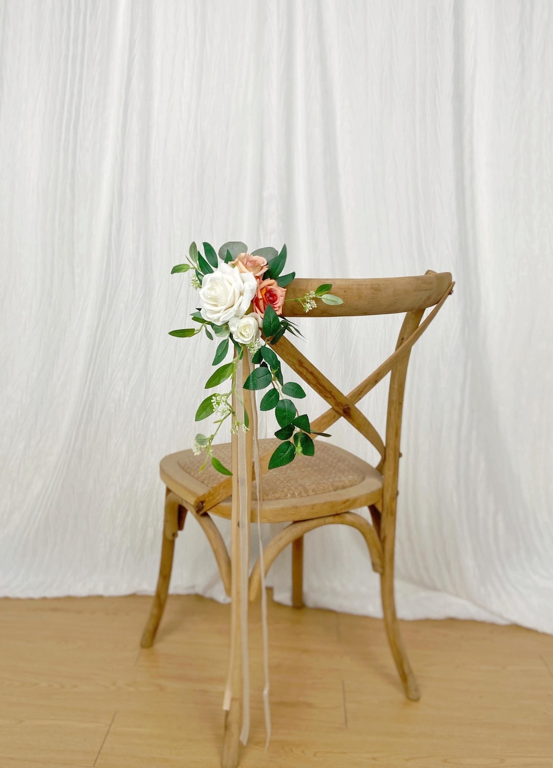 Classic Terracotta Chair Swag, Draping Wedding Chair Decoration, Aisle ...