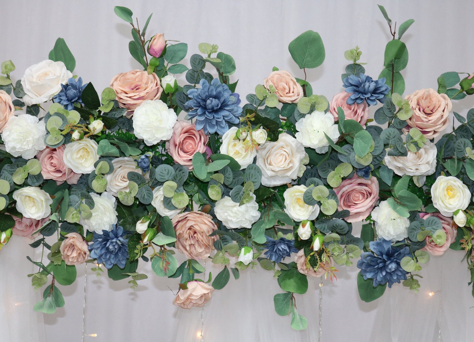 Dusty Blue and Dusty Pink Wedding Archway Flower, Dusty Blue Wedding ...