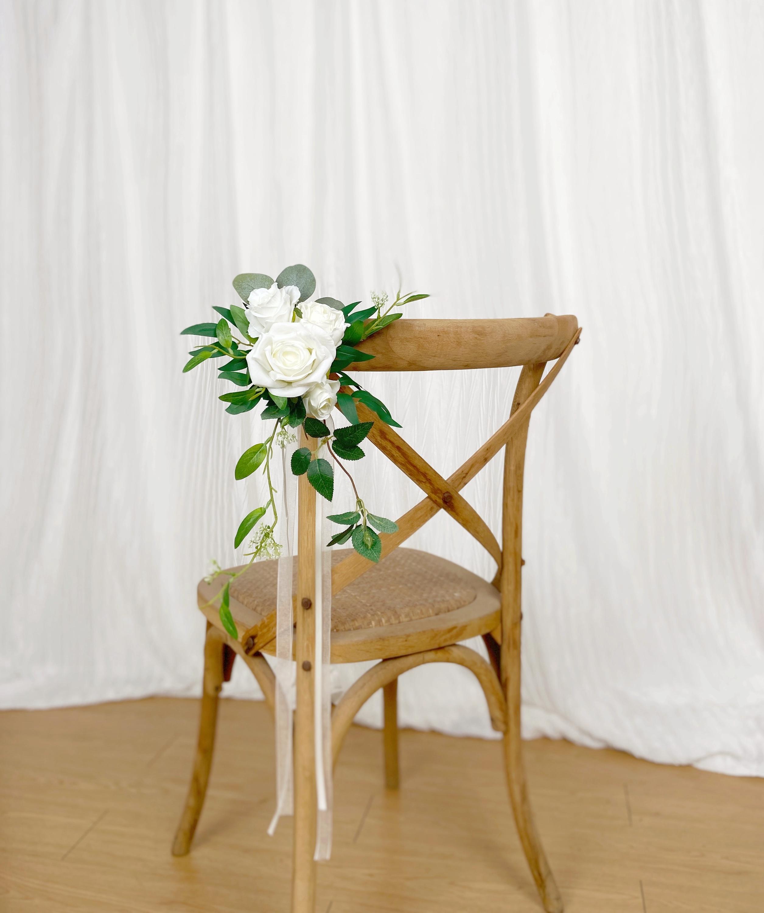 Classic White Chair Swag, Draping Wedding Chair Decoration, Aisle ...