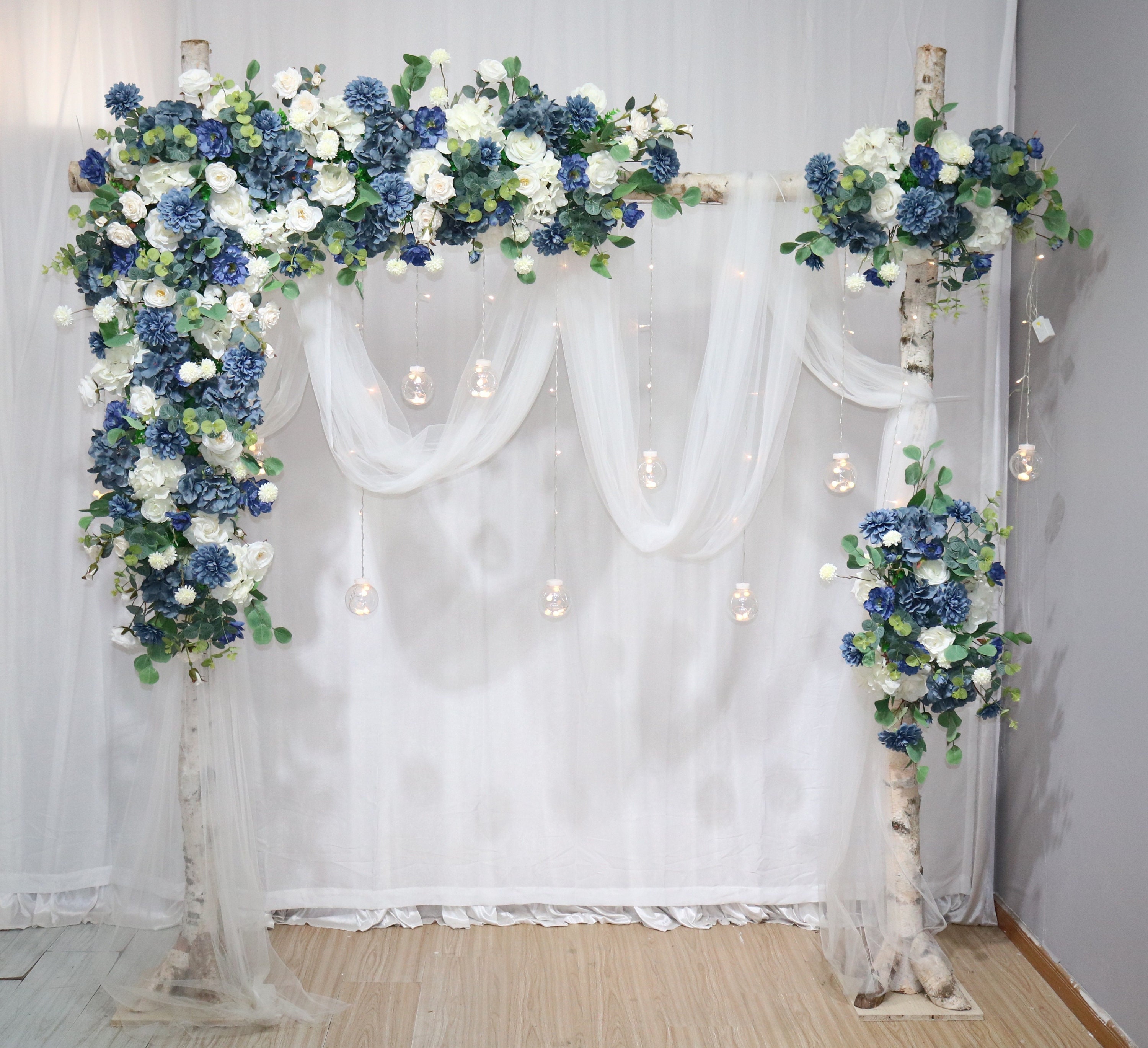 White Dusty Blue Wedding Archway Flower Dusty Blue Wedding - Etsy